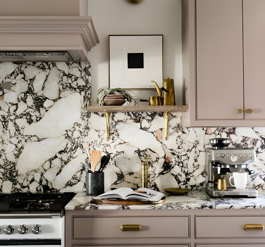 Viola Verde Natural Stone Luxury Kitchen | Bamby Stone